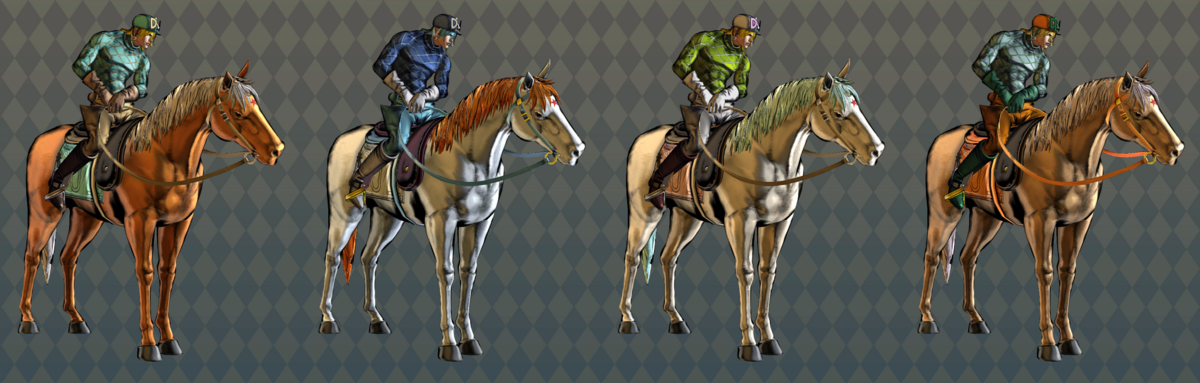 File:Diego (Mounted) ASBR Color Alts A-D.png - JoJo's Bizarre ...